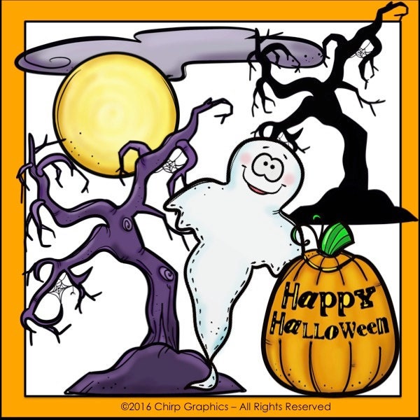 Haunted House Halloween Clip Art Set - Chirp Graphics - Etsy