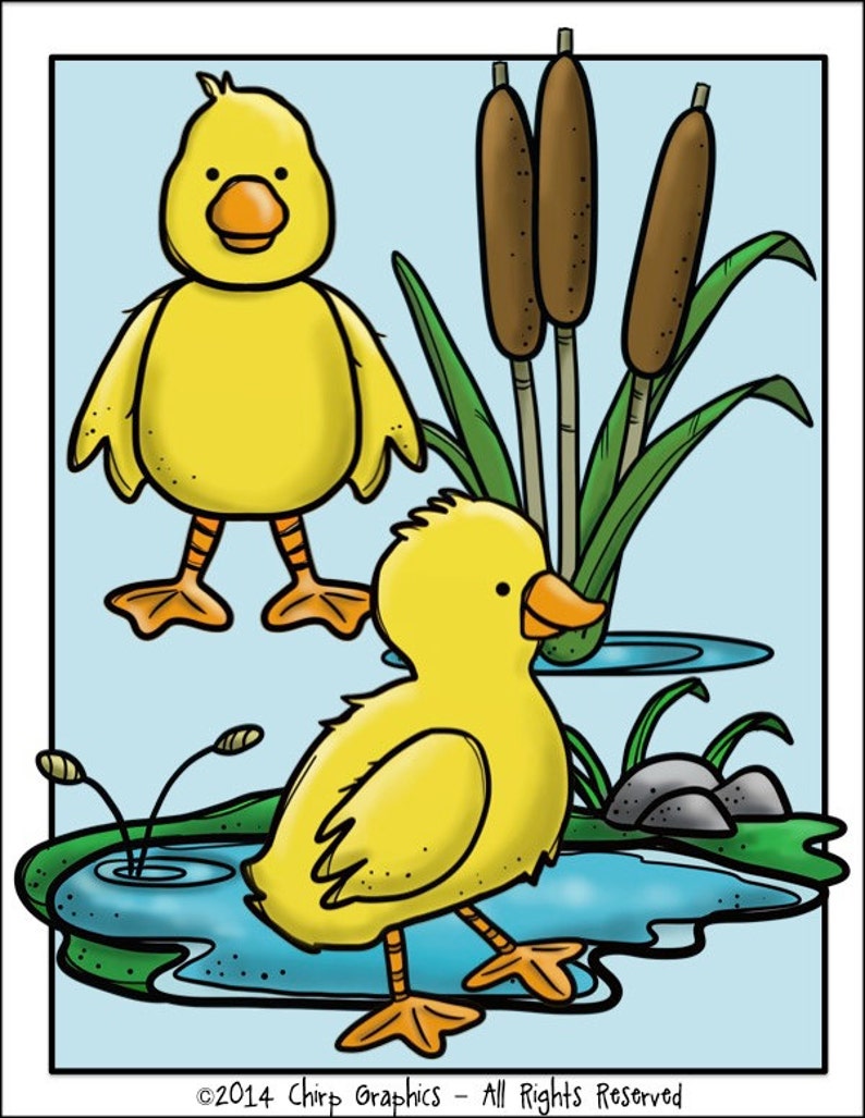 Five Little Ducks Clip Art Set Chirp Graphics | Etsy