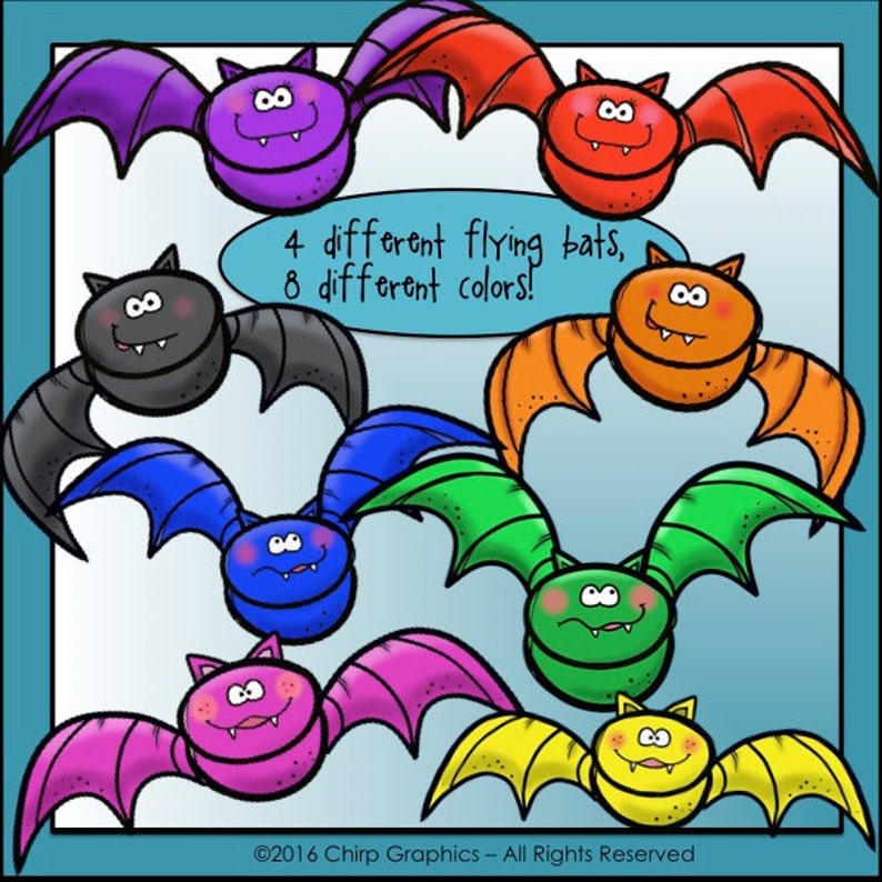 Bats Clip Art Set Chirp Graphics - Etsy