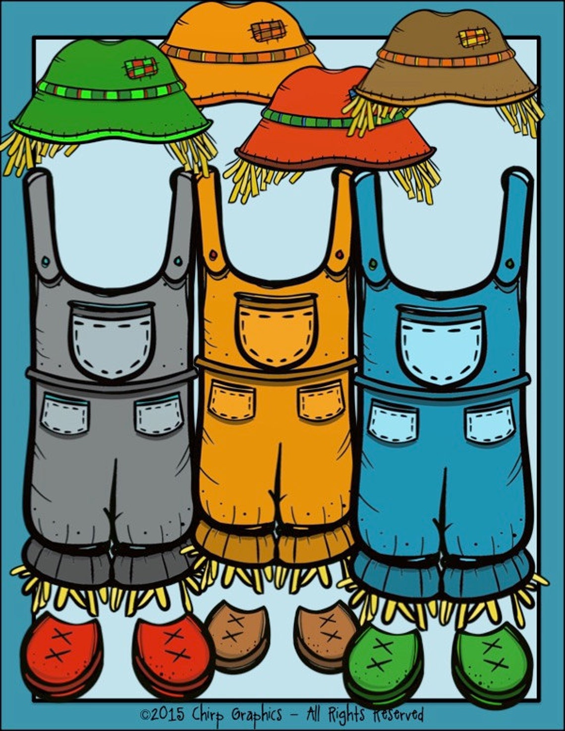 Make a Scarecrow Clip Art Set - Chirp Graphics - Etsy