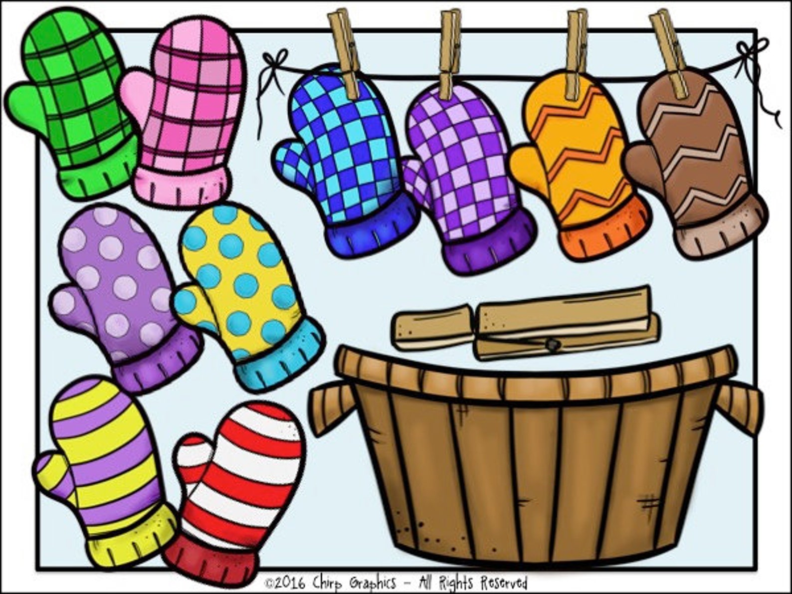 Mittens 'n Kids Winter Clip Art Set - Chirp Graphics - Etsy