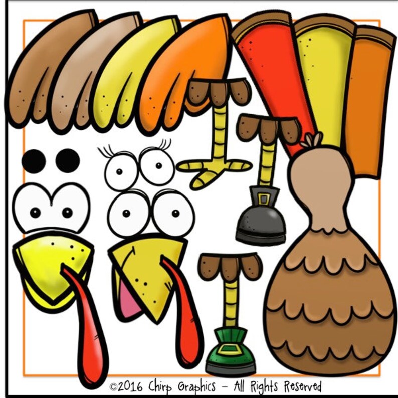 Make a Turkey Clip Art Set Chirp Graphics - Etsy Canada