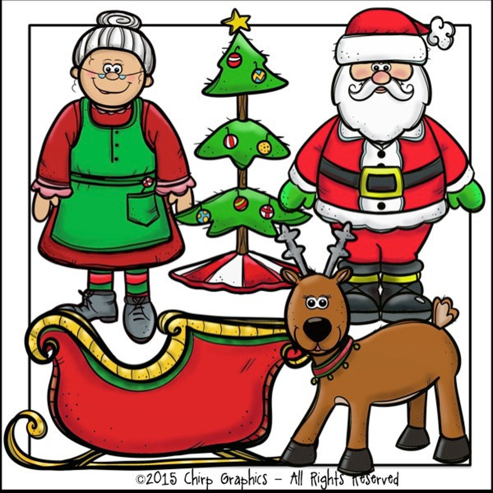 Christmas With Santa Clip Art Set - Chirp Graphics - Etsy