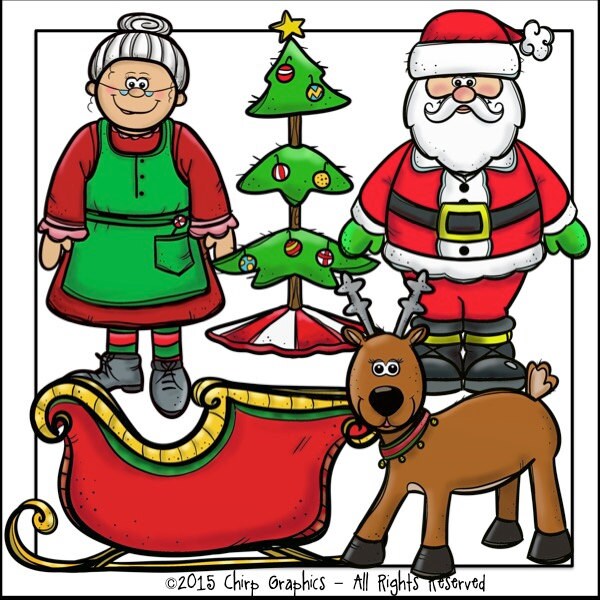 Christmas With Santa Clip Art Set - Chirp Graphics - Etsy