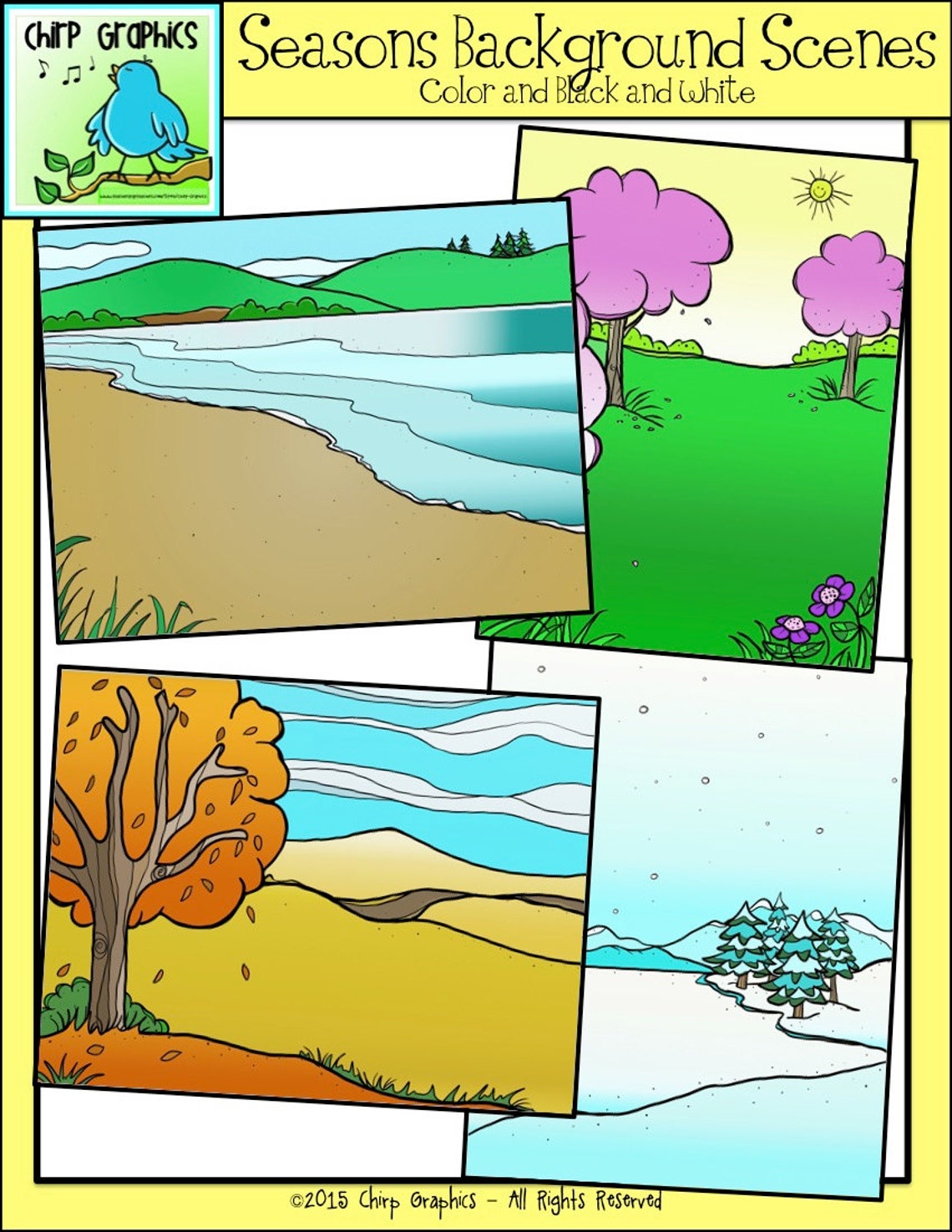 Seasons Background Papers Clip Art - Set 1 - Chirp Graphics - Etsy