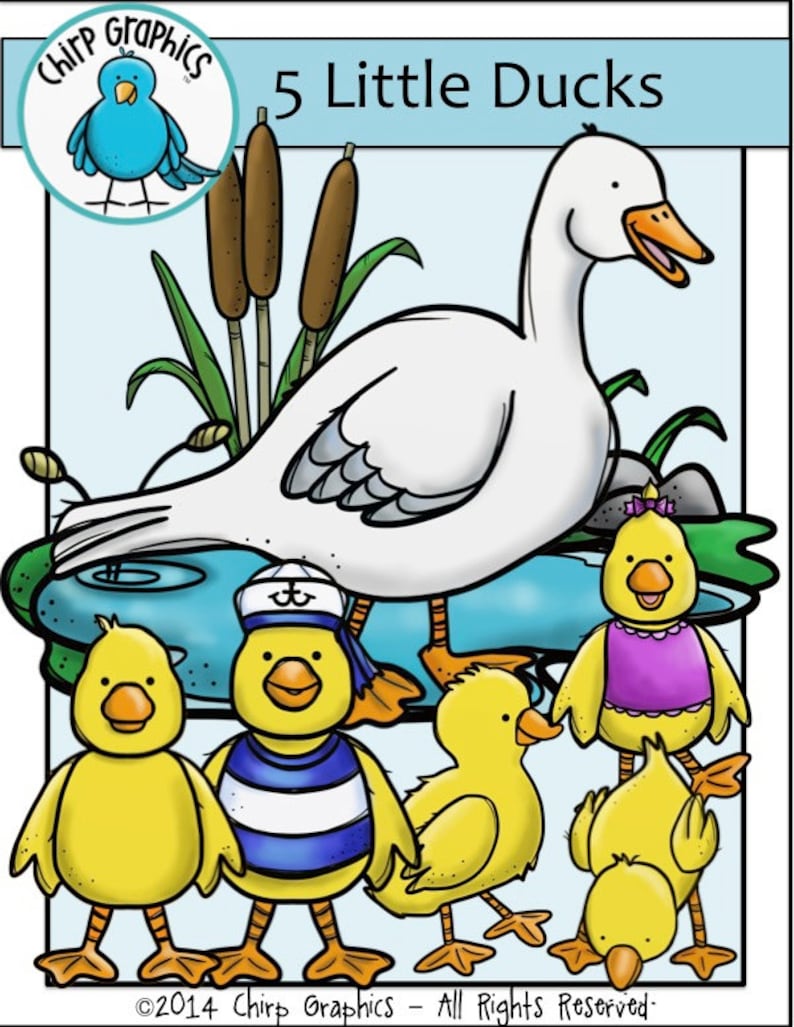 Five Little Ducks Clip Art Set Chirp Graphics | Etsy