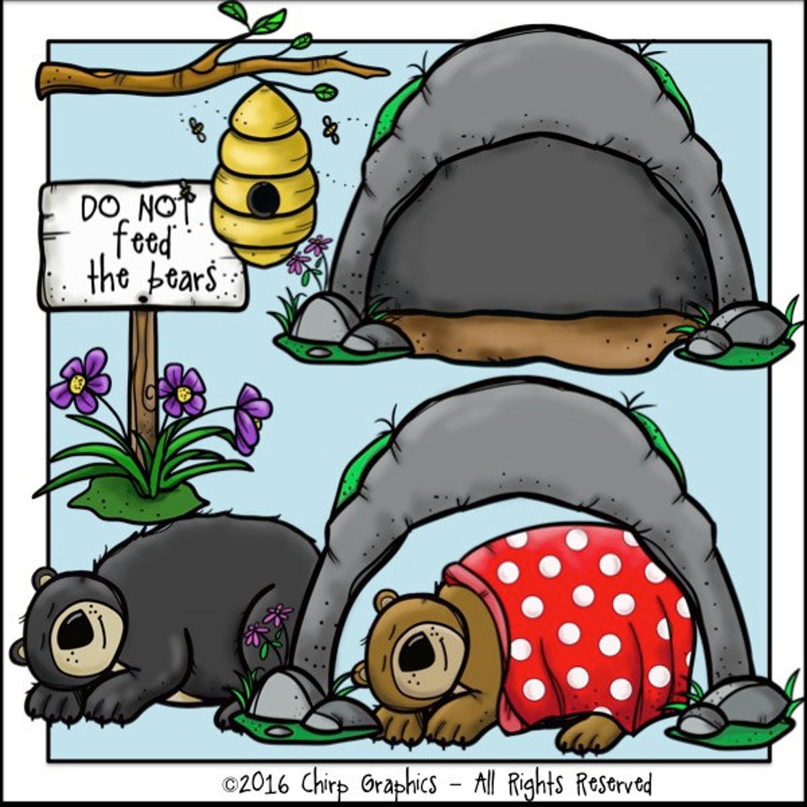 Bear Clip Art Set - Chirp Graphics - Etsy