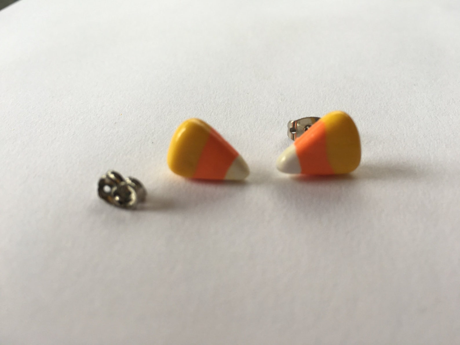 Candy corn earrings Halloween earrings polymer clay | Etsy