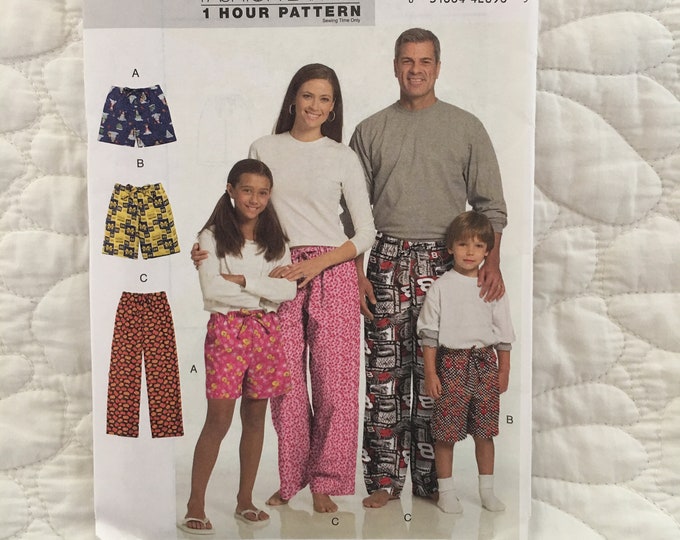 Sewing Patterns for Family Pajama Pants and Shorts - Butterick B5153 ...