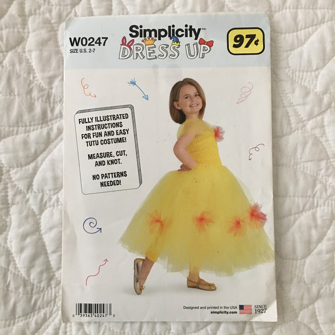 Easy Belle Costume PATTERN - NEW UNCUT - Simplicity W0247 Girls Size 2 ...