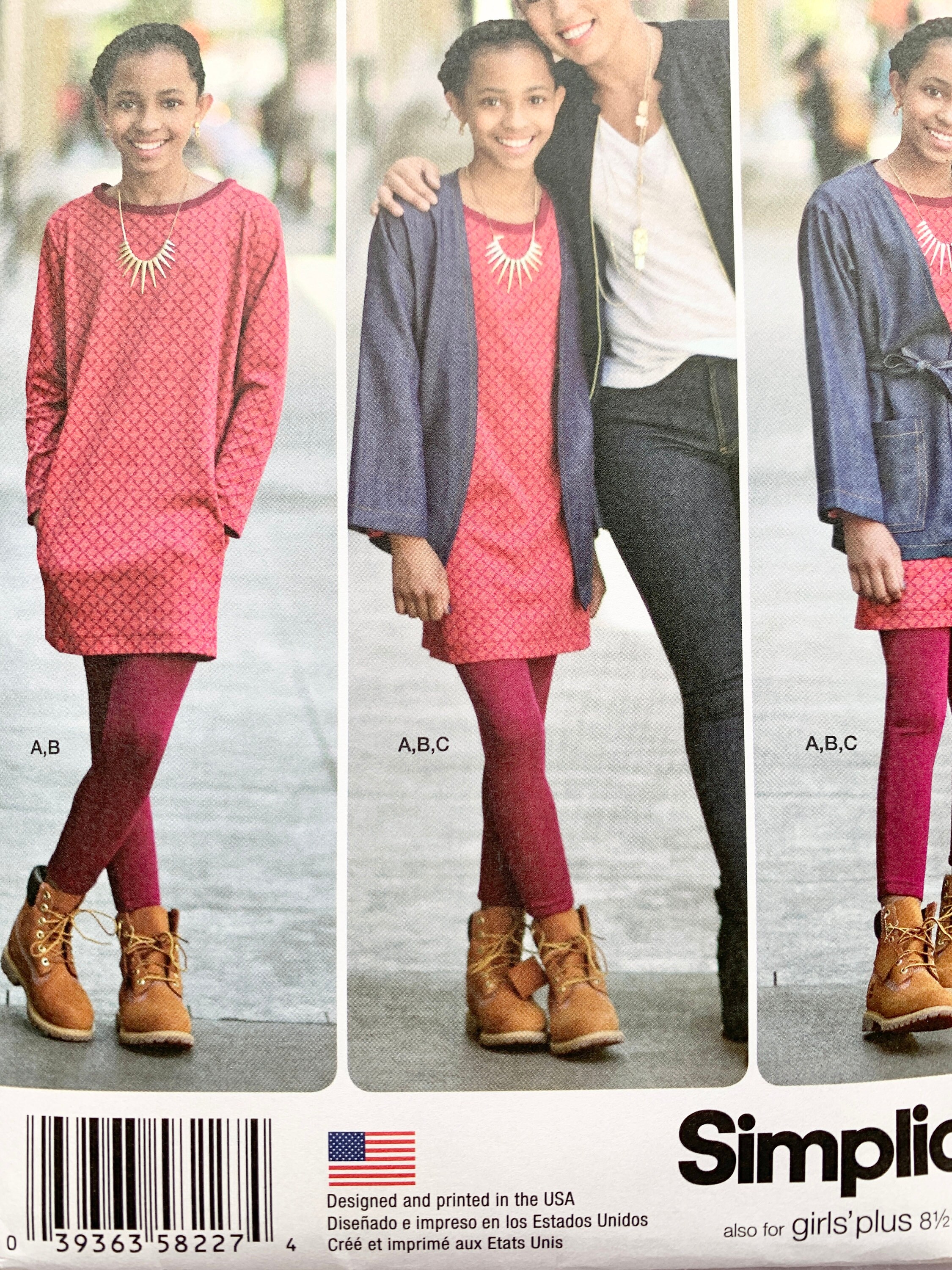 Long Sleeve Knit Dress Pattern Girls Sizes 8-16 Simplicity 8227 Mimi G ...