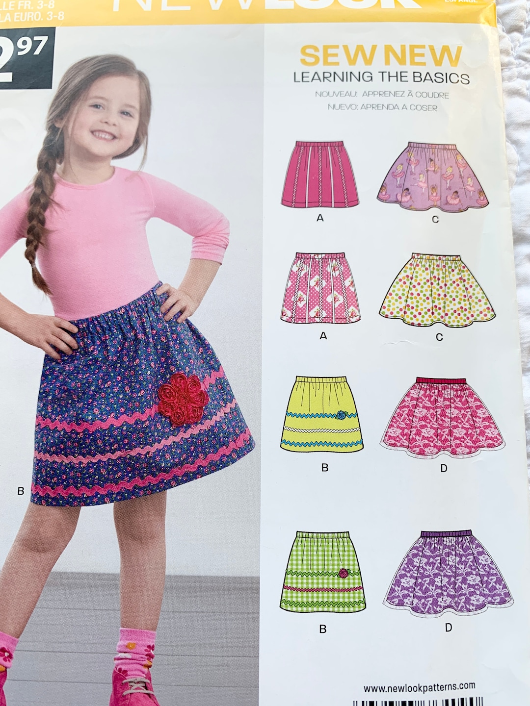 Easy Skirt Pattern for Girls New Look A6409 Girls Sizes 3-8 New Uncut ...