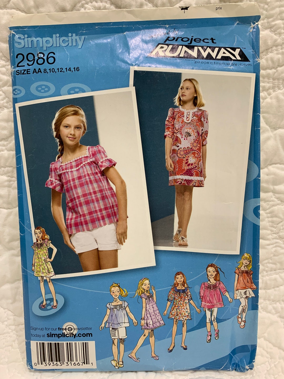 Girls Dress With Yoke Sewing Pattern - Girls Sizes 8-16 - Simplicity ...