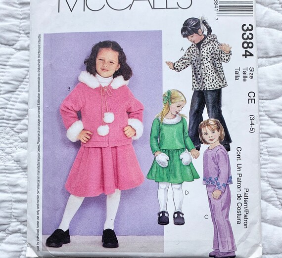 Sewing Pattern for Girls Fleece Jackets fleece Skirts - Etsy
