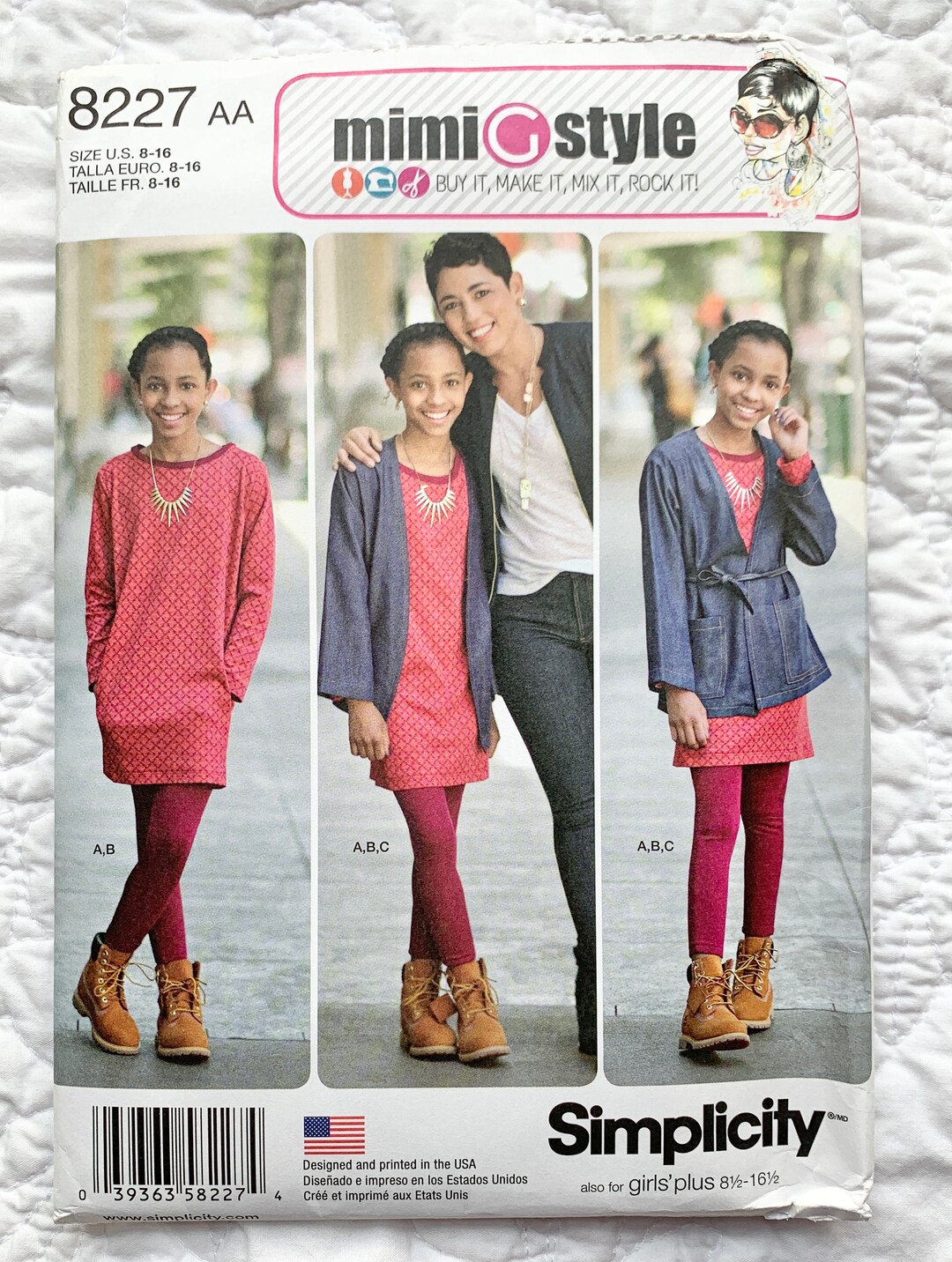 Long Sleeve Knit Dress Pattern Girls Sizes 8-16 Simplicity 8227 Mimi G ...