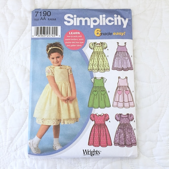 Easy Sewing Patterns for Little Girls Dresses NEW UNCUT - Etsy