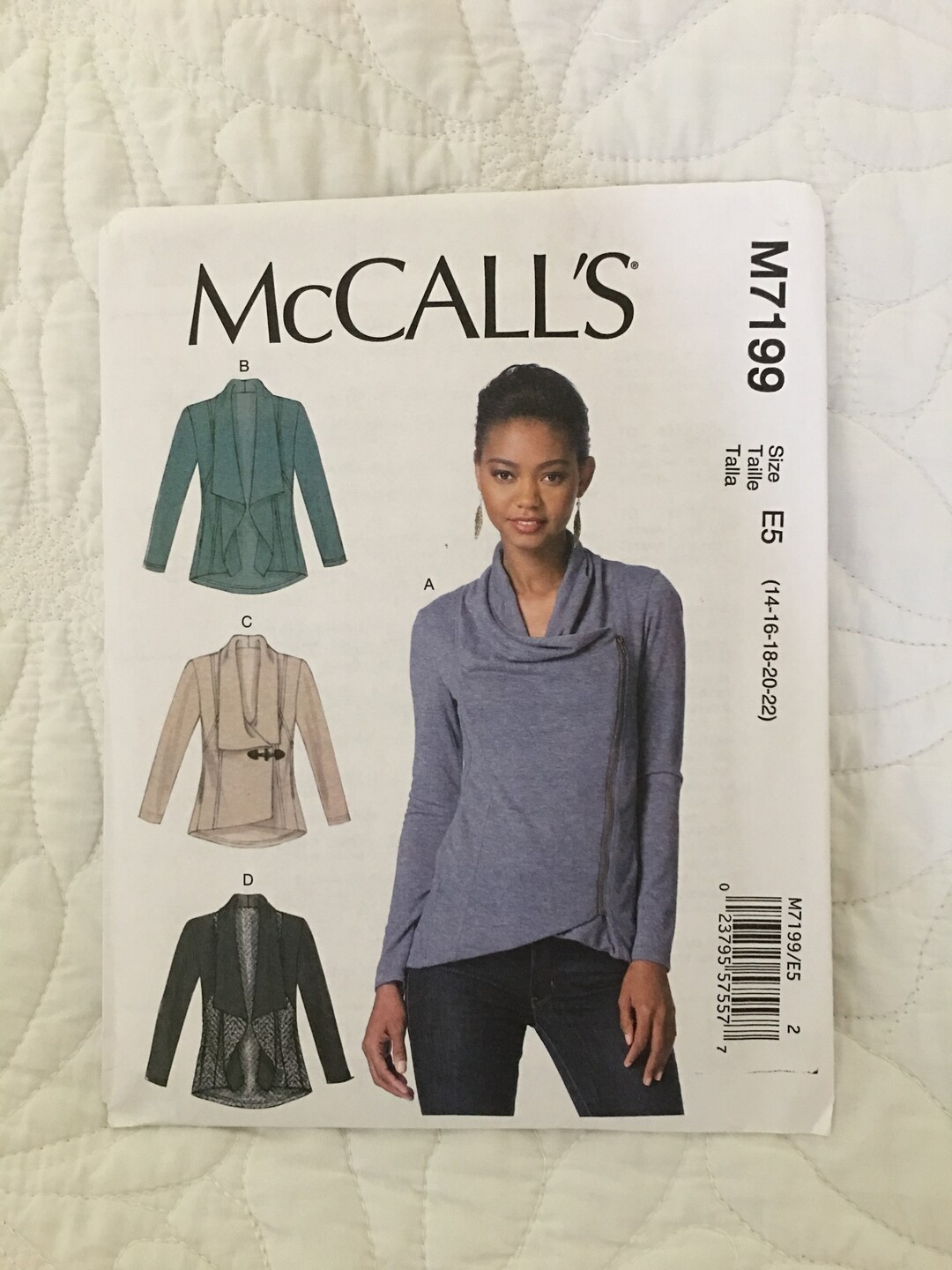 Sewing Pattern for Semi Fitted Jacket - Mccalls M7199 Misses' Size 6-14 ...