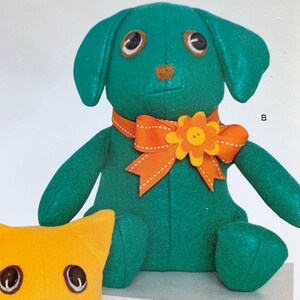 Easy Stuffed Animal Patterns Stuffed Cat Dog Bear Rabbit Simplicity ...