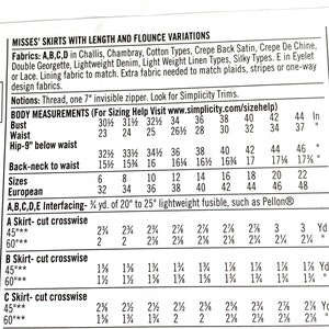 Patterns for Tiered Skirts Misses Sizes 6-14 or 14-22 Simplicity 8388 ...