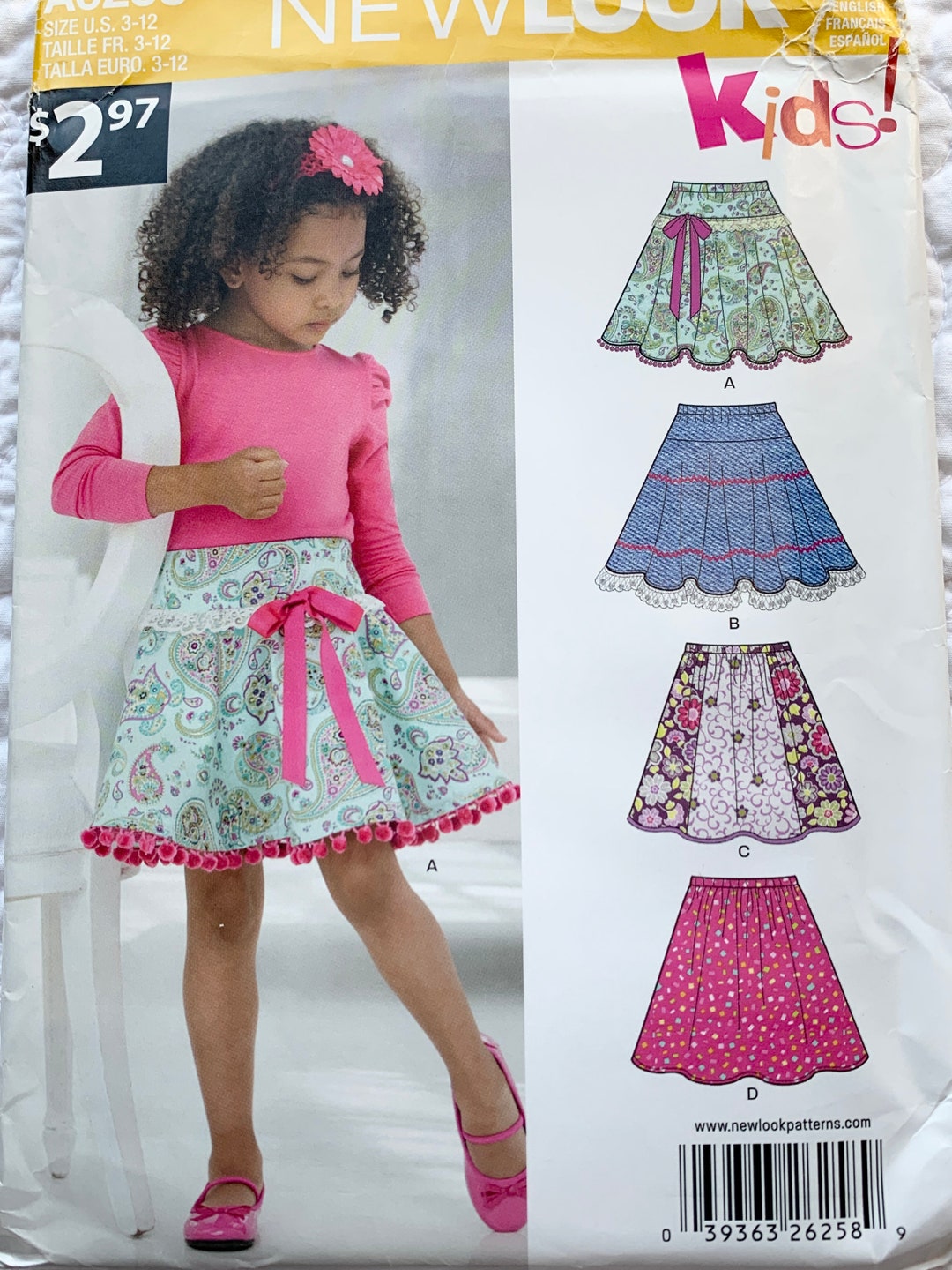 Pretty Girls Skirt Patterns - New Look A6258 - Girls Sizes 3-12 - New ...