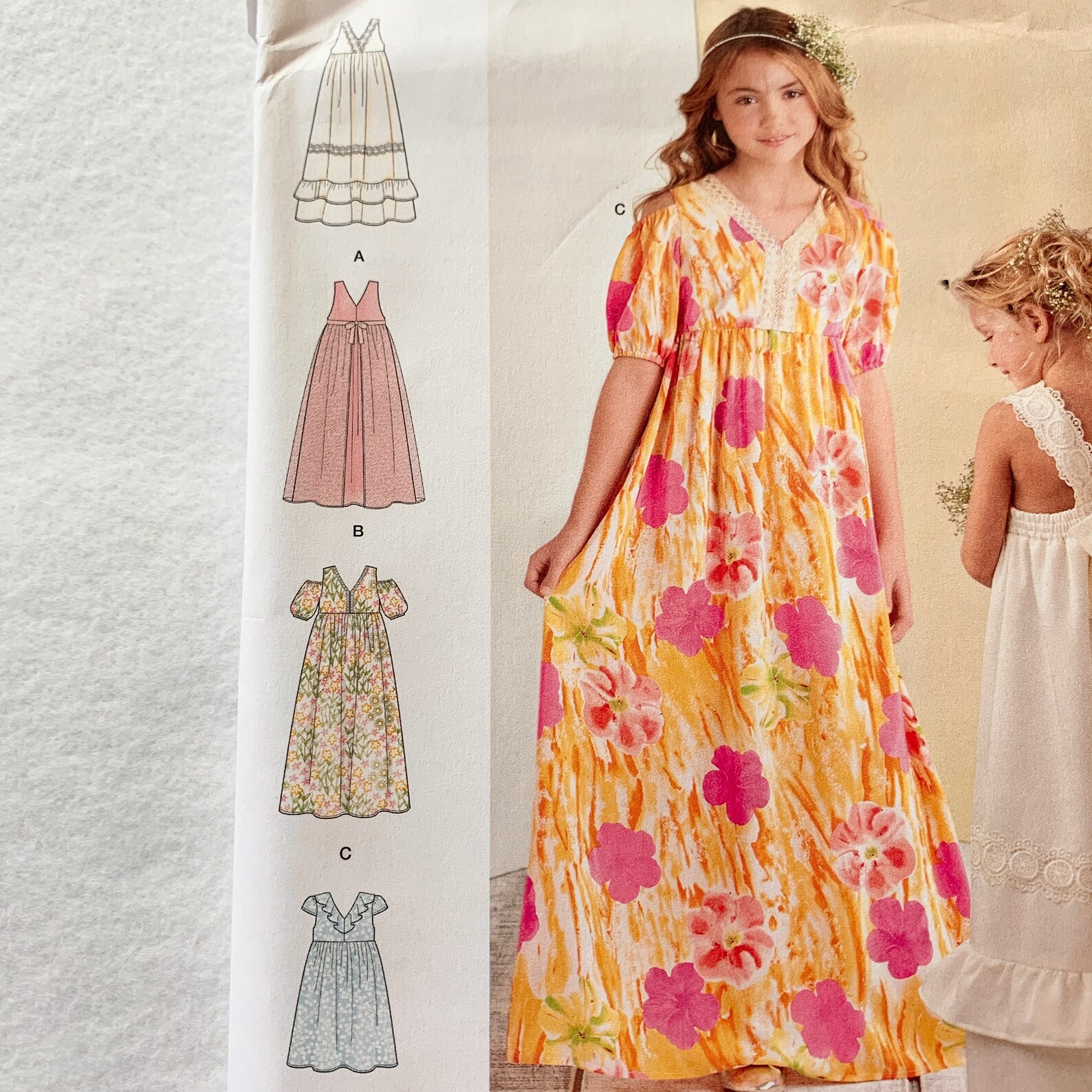 Girls Boho Style Dress Patterns NEW UNCUT Simplicity 8352 Girls Sizes 3 ...