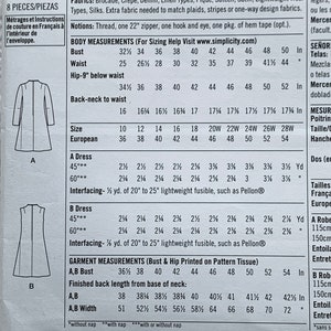 1960s Style Dress Pattern Uncut Simplicity 8254 Misses Sizes 10-18 and ...