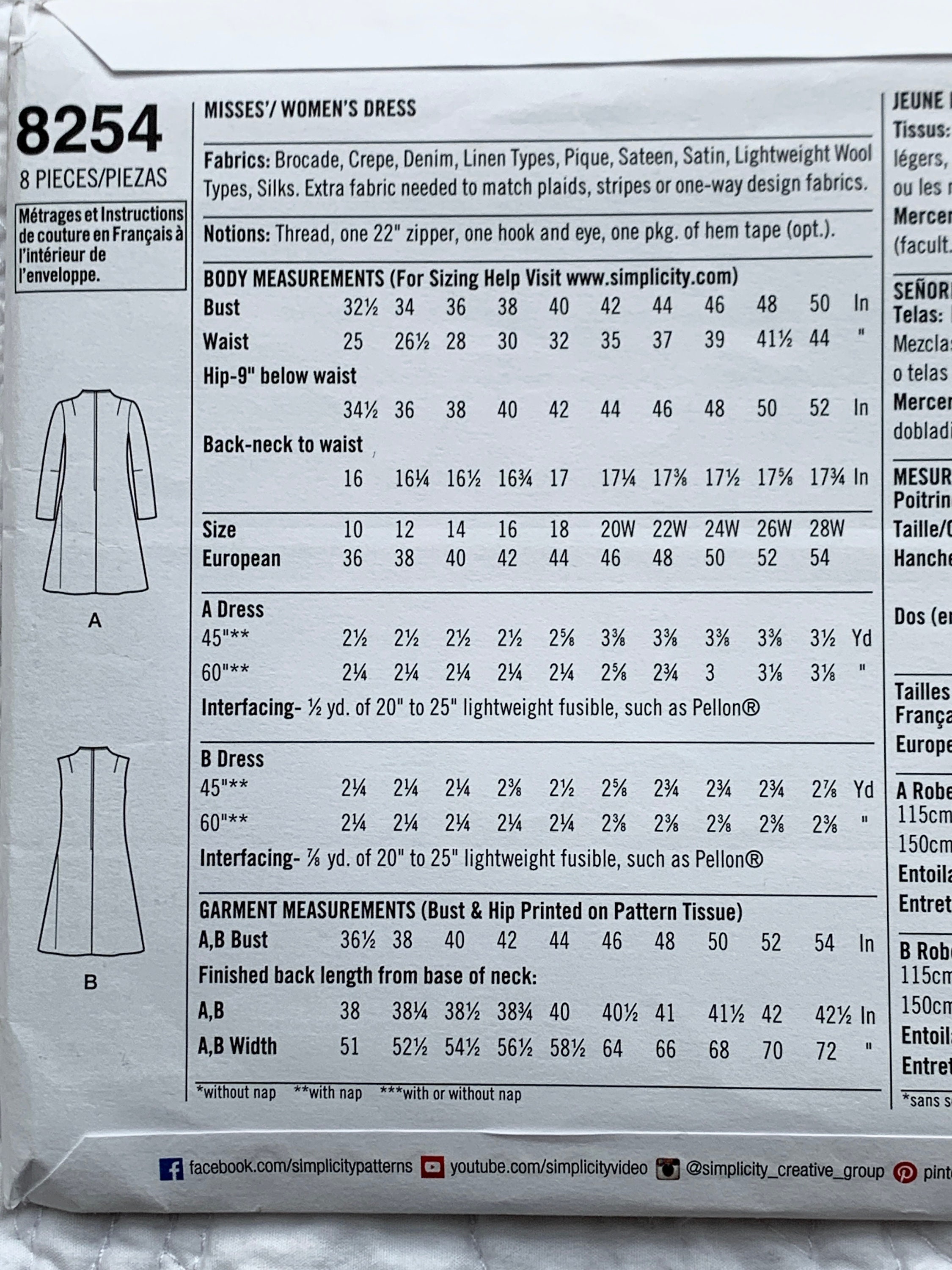 1960s Style Dress Pattern Uncut Simplicity 8254 Misses - Etsy