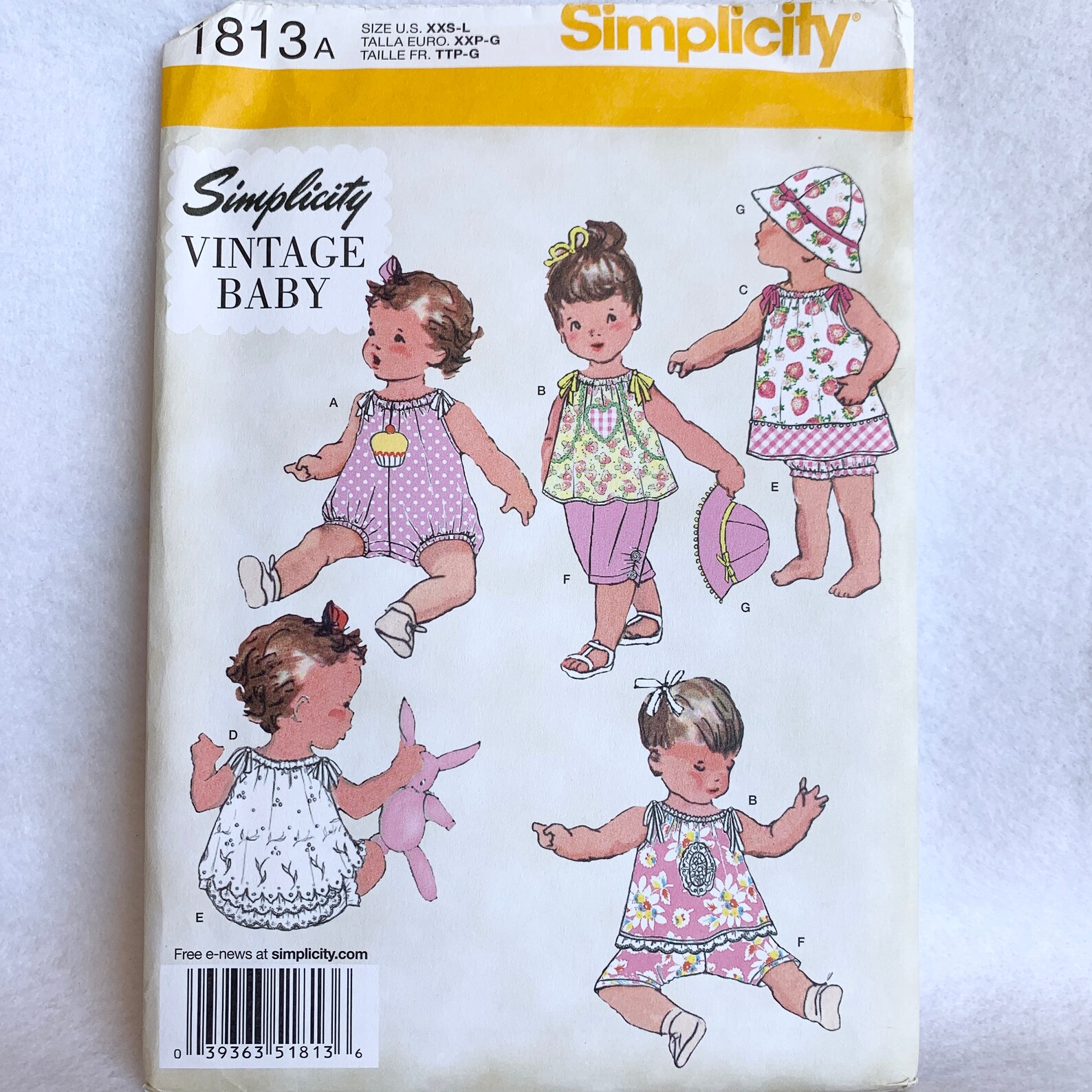 Baby Romper Pattern - Simplicity 1813 - Size XXS-L - Summer Rompers - Etsy