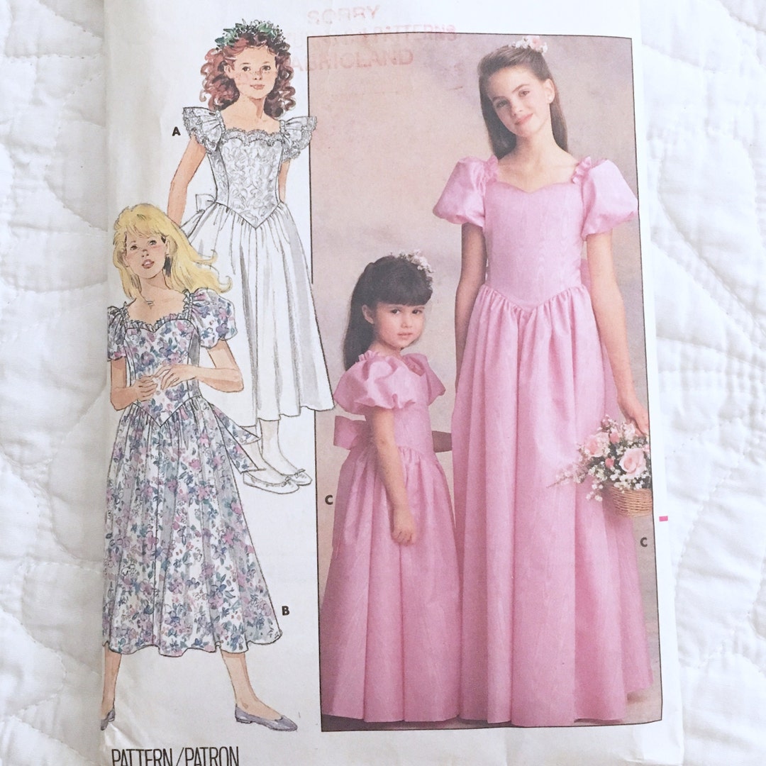 Flower Girl Dress Sewing Patterns - Butterick 4672 Girls Size 7 ONLY ...