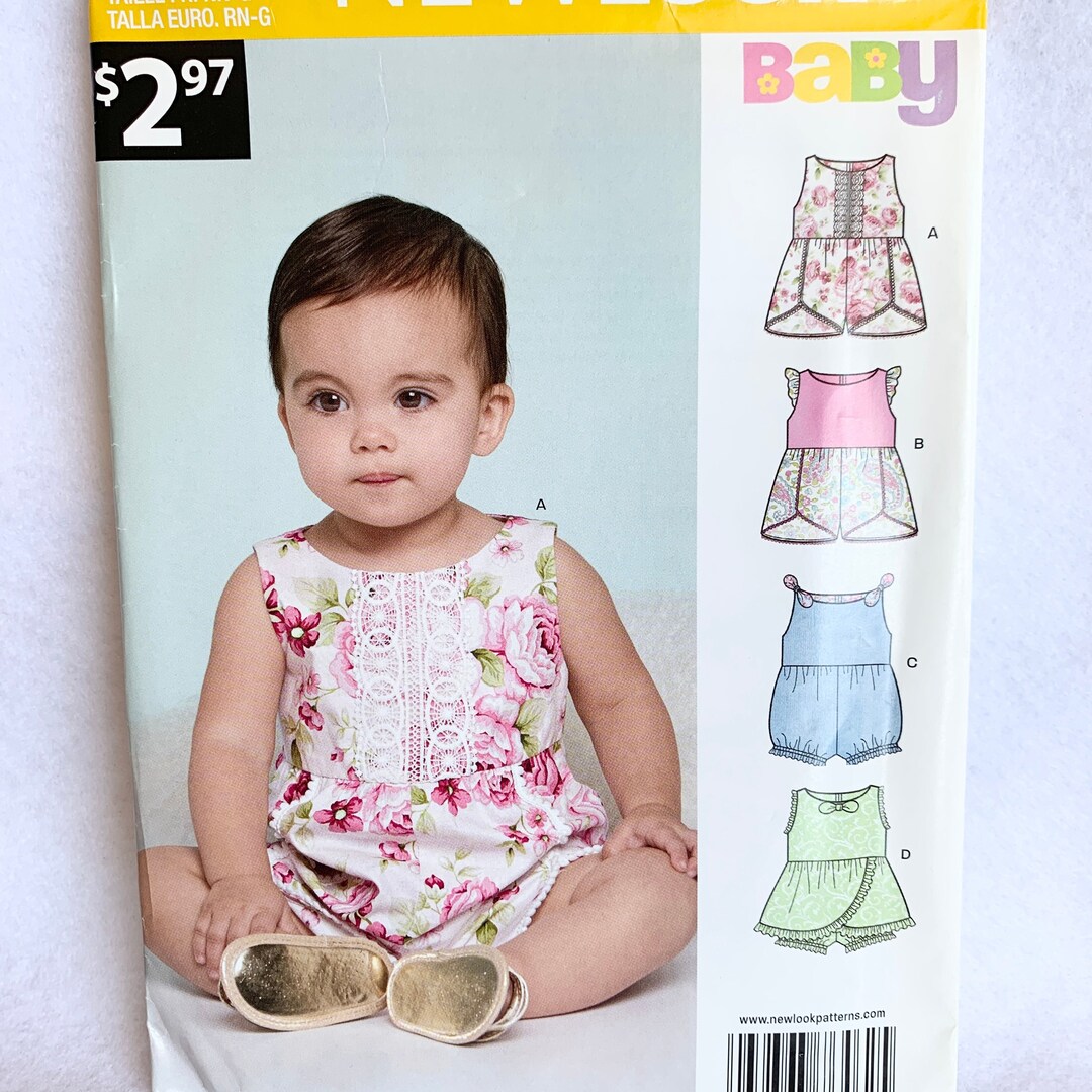 Summer Romper Pattern for Baby Girl - New Look A6462 - Size NB-L - Baby ...