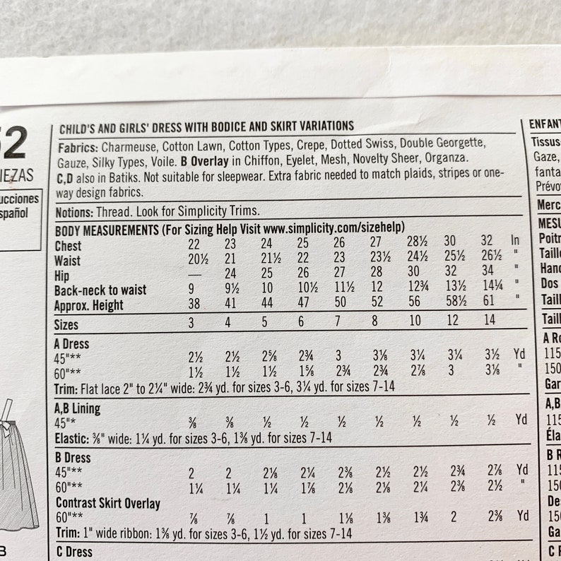 Girls Boho Style Dress Patterns NEW UNCUT Simplicity 8352 Girls Sizes 3 ...