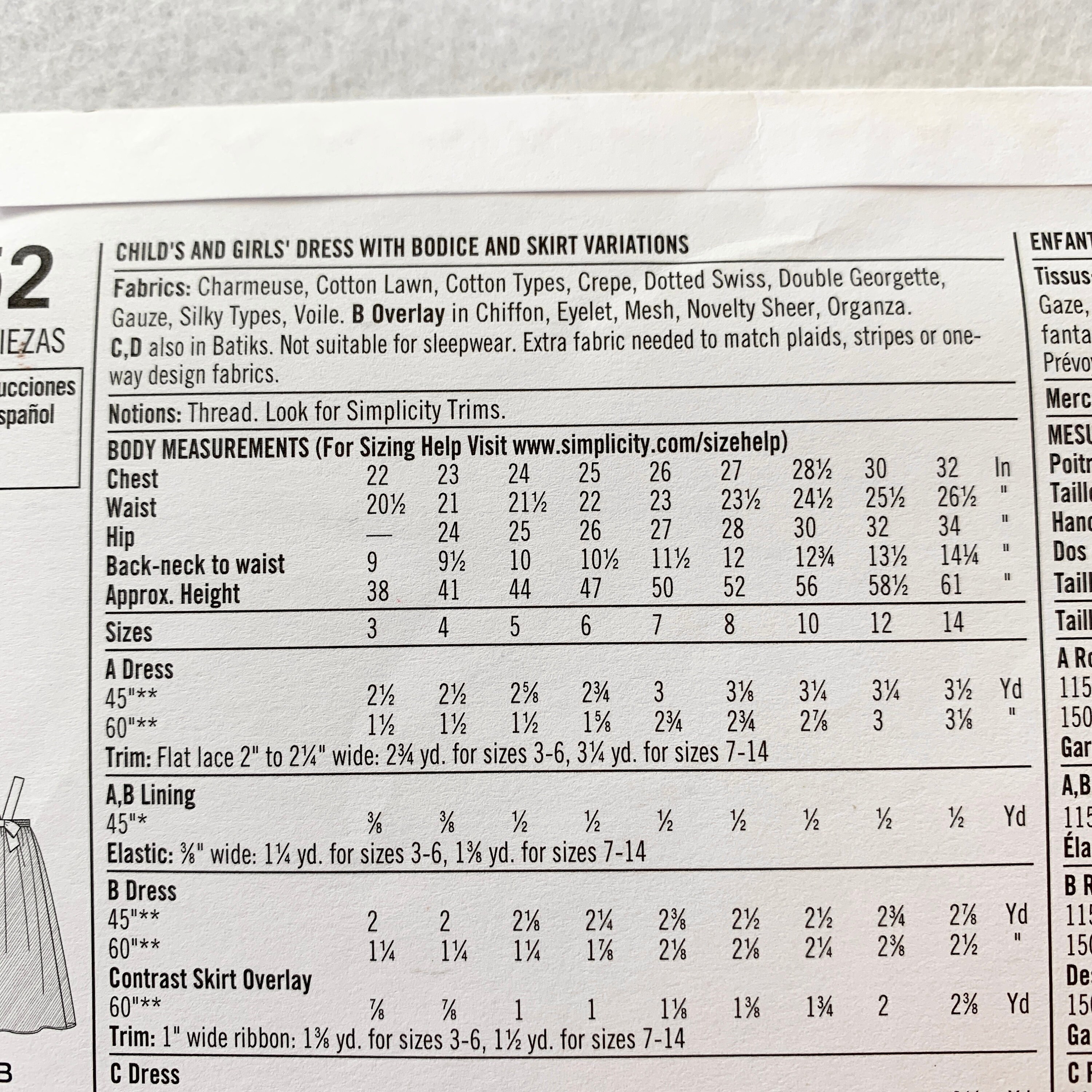 Girls Boho Style Dress Patterns NEW UNCUT Simplicity 8352 Girls Sizes 3 ...