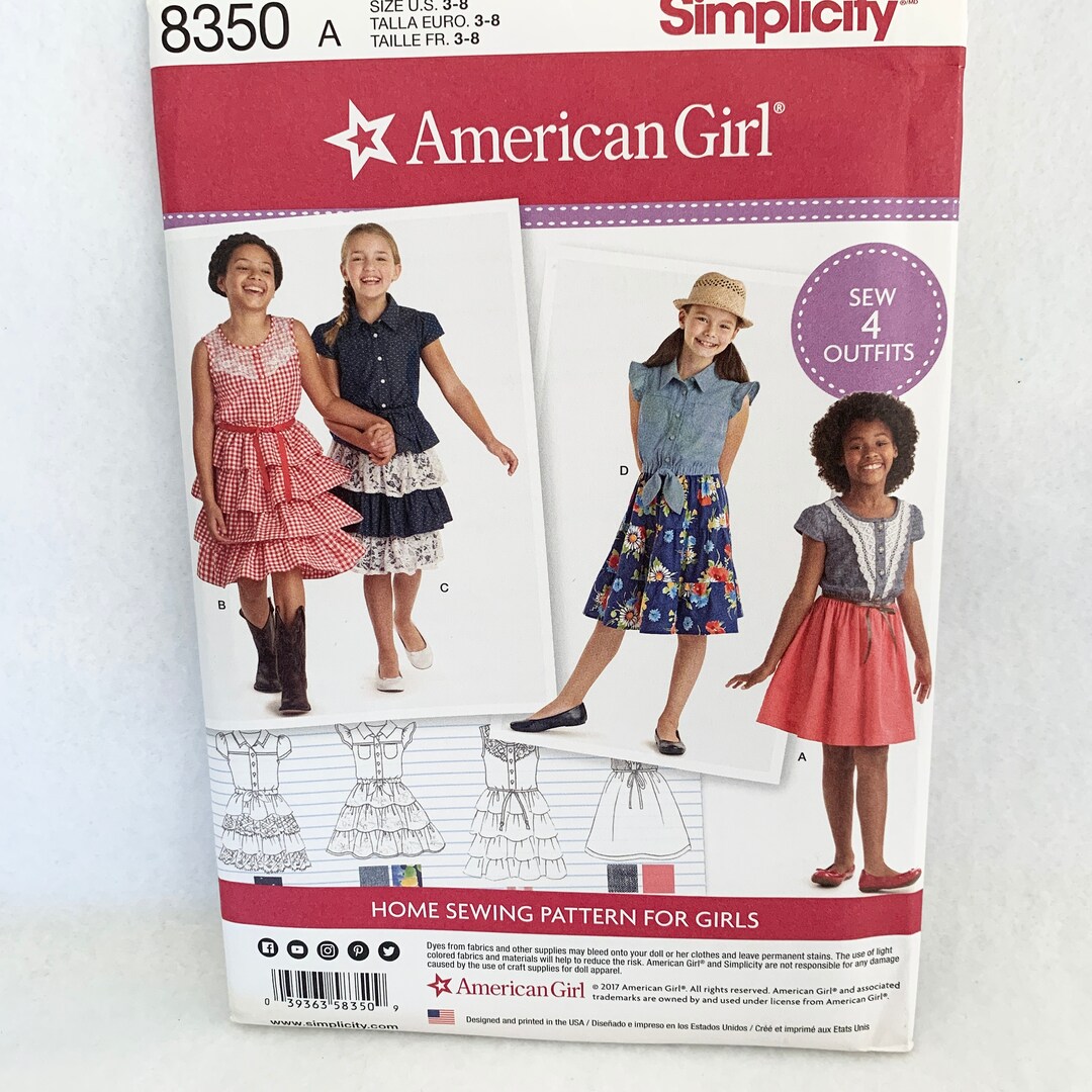 Pattern for Girls Western Style Dresses Simplicity 8350 Child Sizes 3-8 - Etsy