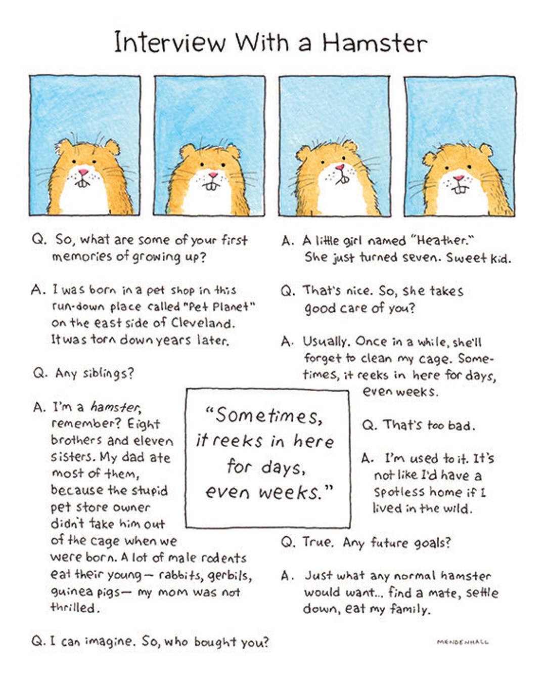 Hamster Art Print, Funny Hamster, Funny Animal Print, Pet Humor ...