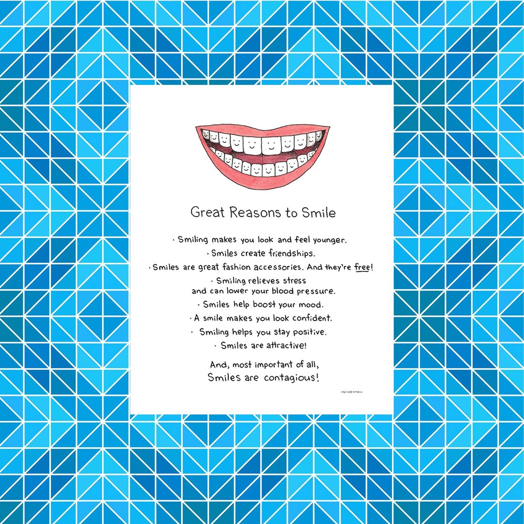 Reasons to Smile Print: Dental Office Decor, Human Teeth Art - Etsy