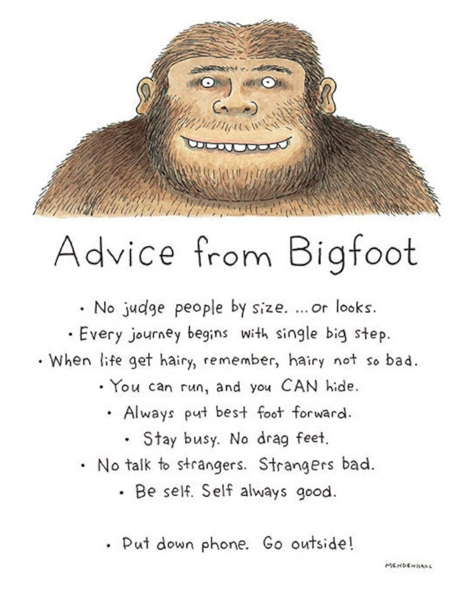 Bigfoot Print Quotes About Life Cubicle Decor Popular Right - Etsy
