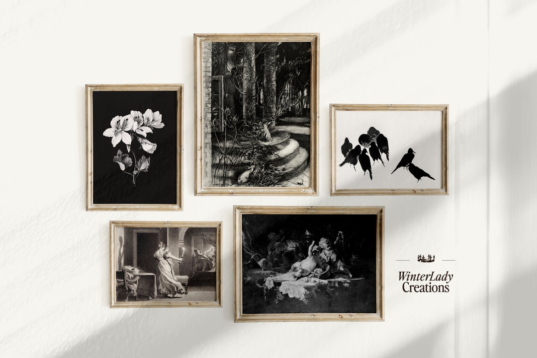 Printable Vintage Gallery Art Print / Set of 5 Prints / Gallery Wall ...