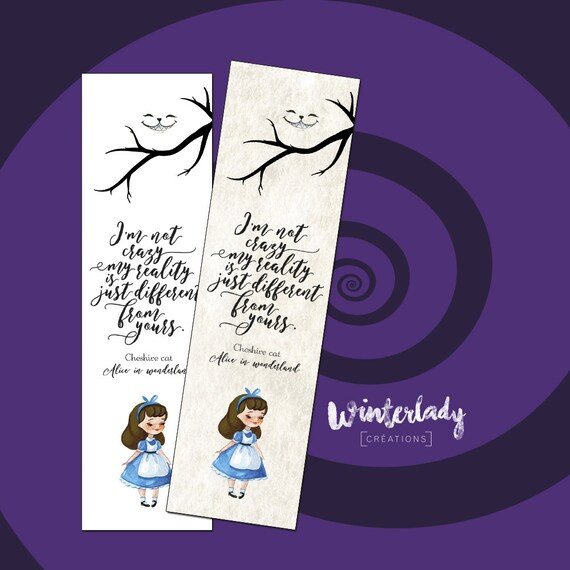Alice in Wonderland Bookmarks Quote Printable | Etsy