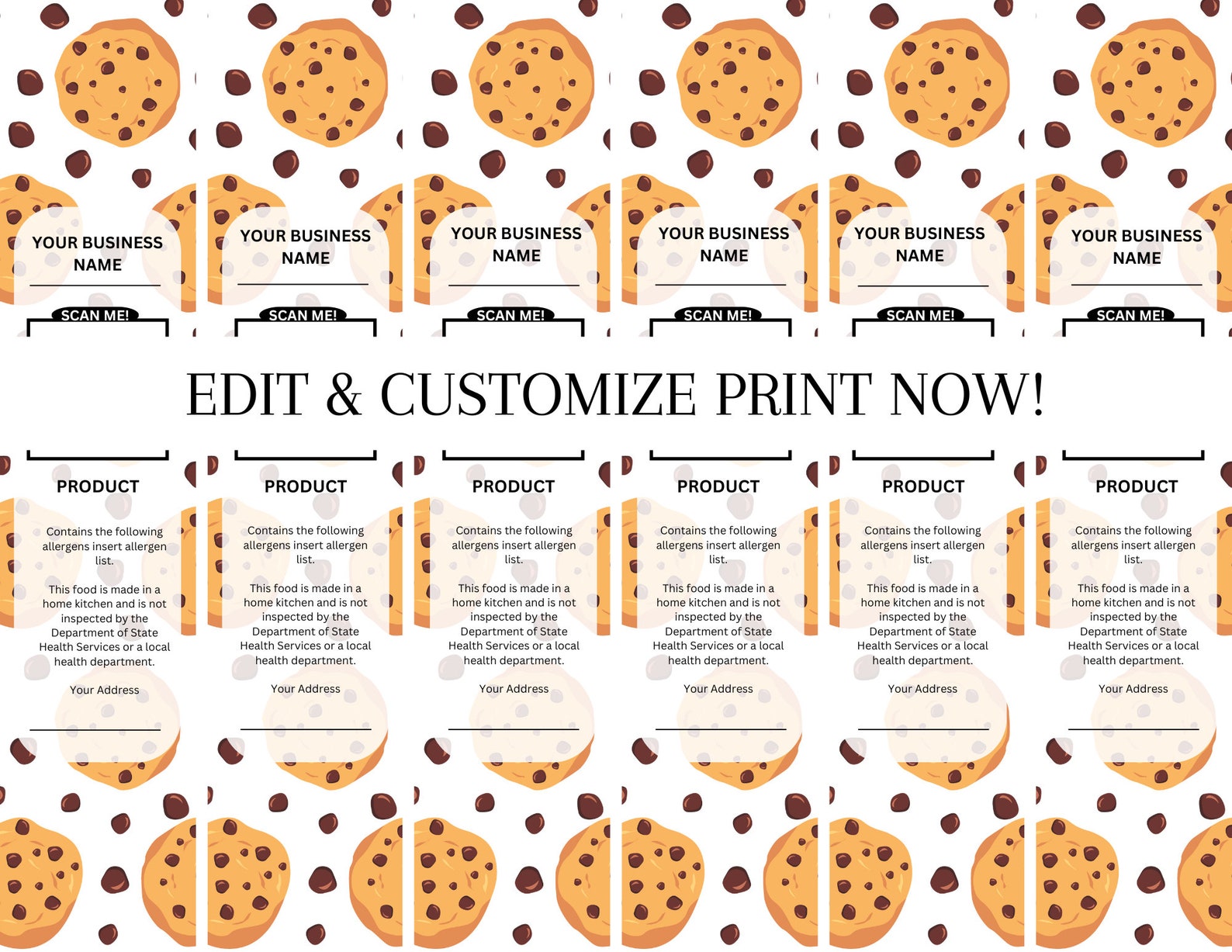 Mini Cake Tin Label Editable Template Canva L Printable Cake Tin Label ...