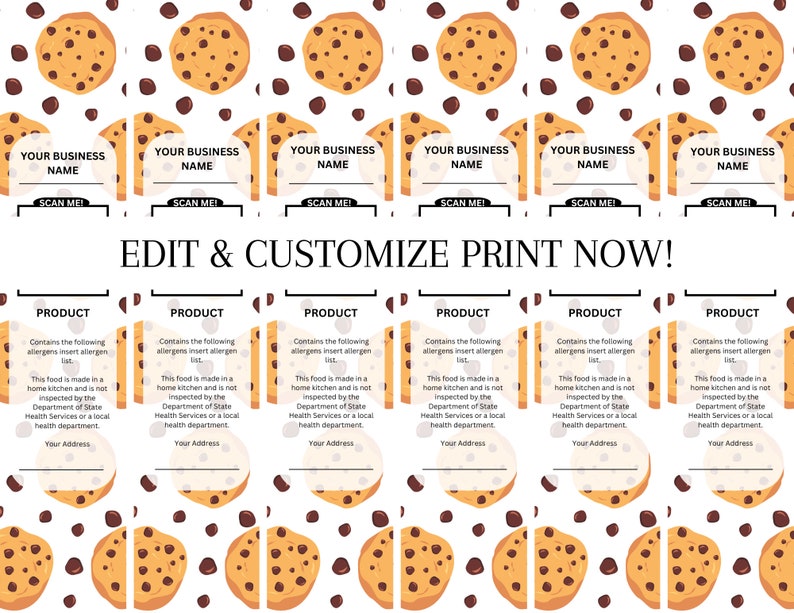 Mini Cake Tin Label Editable Template Canva L Printable Cake Tin Label ...