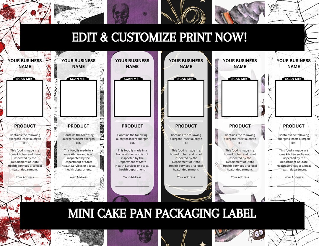 Dessert Label L Mini Cake Pan Label L Holiday Label L Packaging Label ...