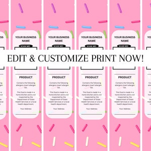 Editable Mini Cake Pan Label Template: Holiday Dessert Packaging ...