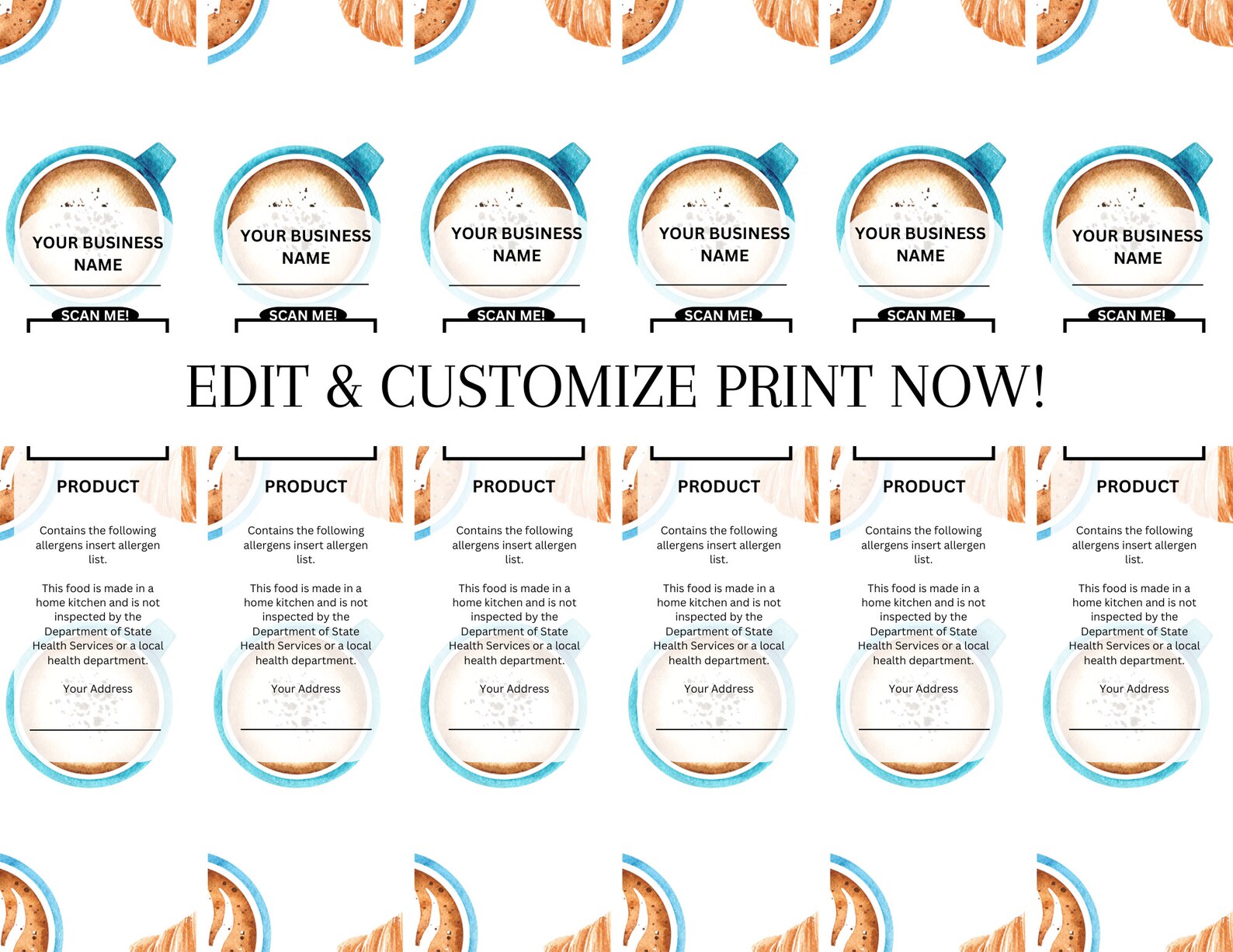 Mini Cake Tin Label Editable Template Canva L Printable Cake Tin Label ...