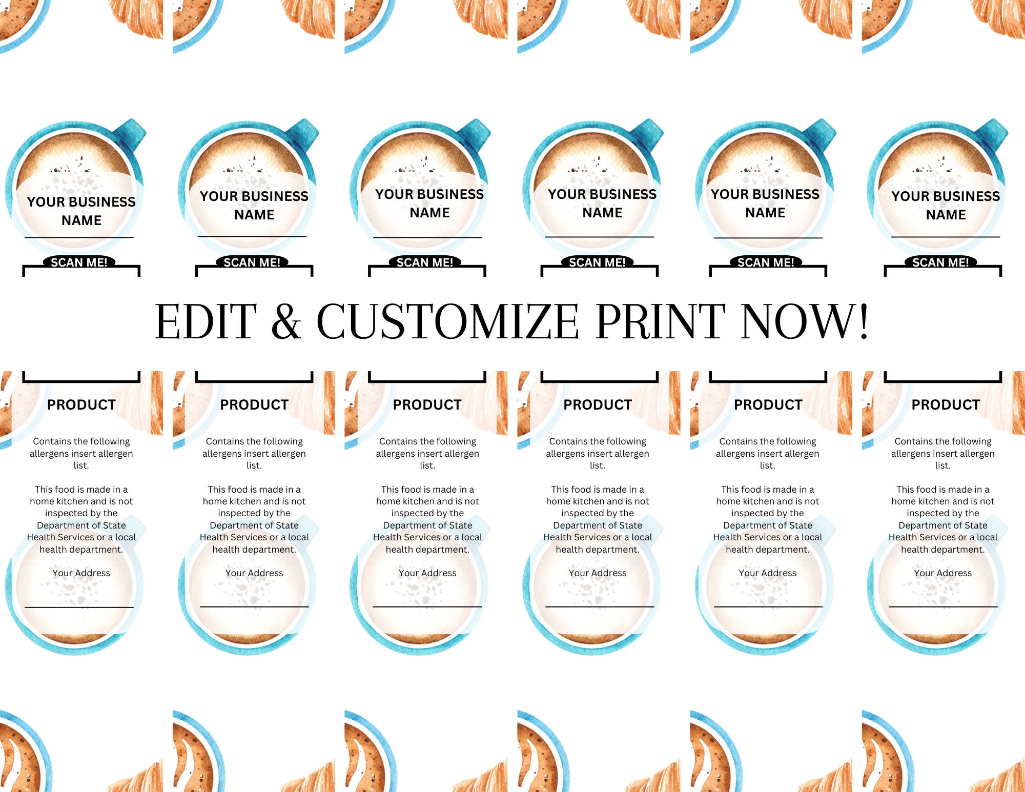 Mini Cake Tin Label Editable Template Canva L Printable Cake Tin Label ...