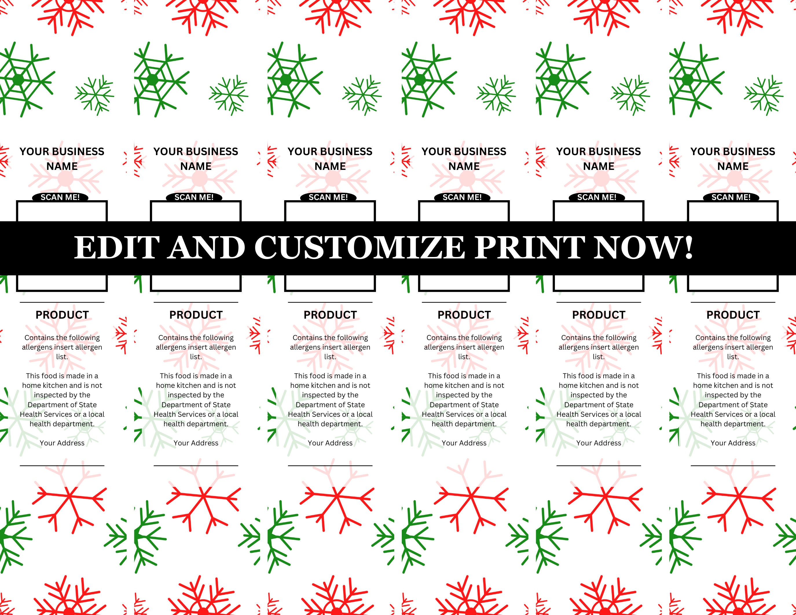 Holiday Packaging Label L Christmas Dessert Label L Cake Pan Dessert ...