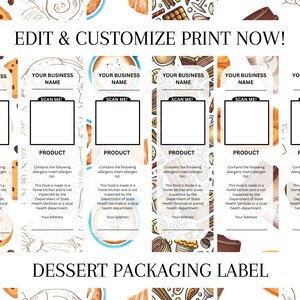 Mini Cake Tin Label Editable Template Canva L Printable Cake Tin Label ...