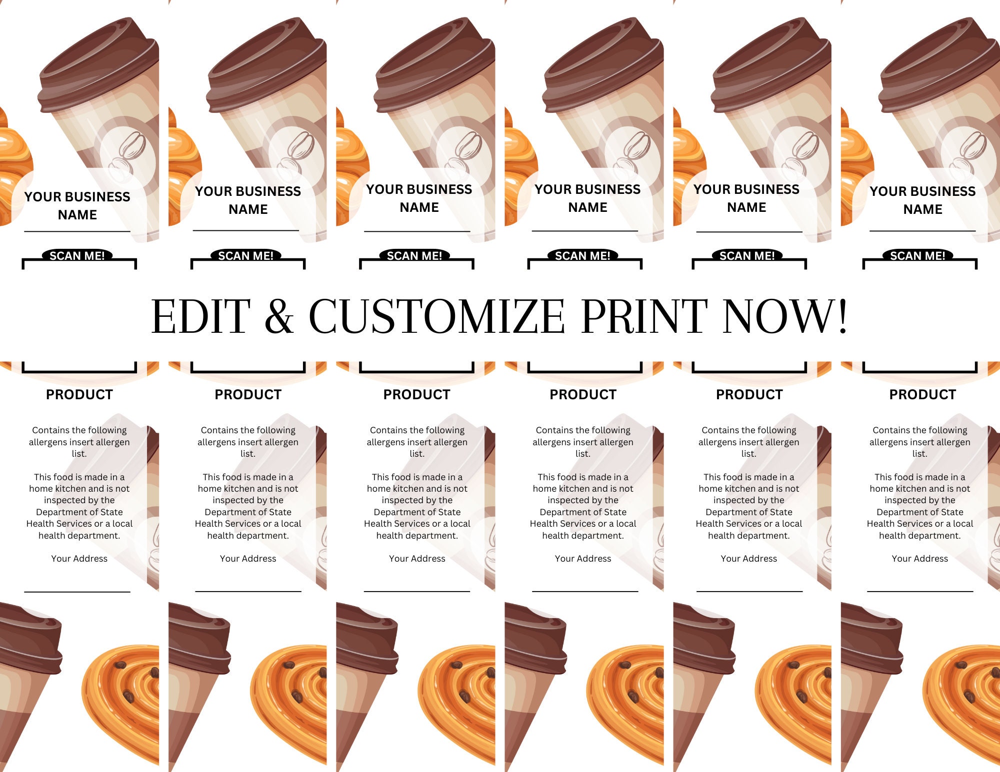 Mini Cake Tin Label Editable Template Canva L Printable Cake Tin Label ...