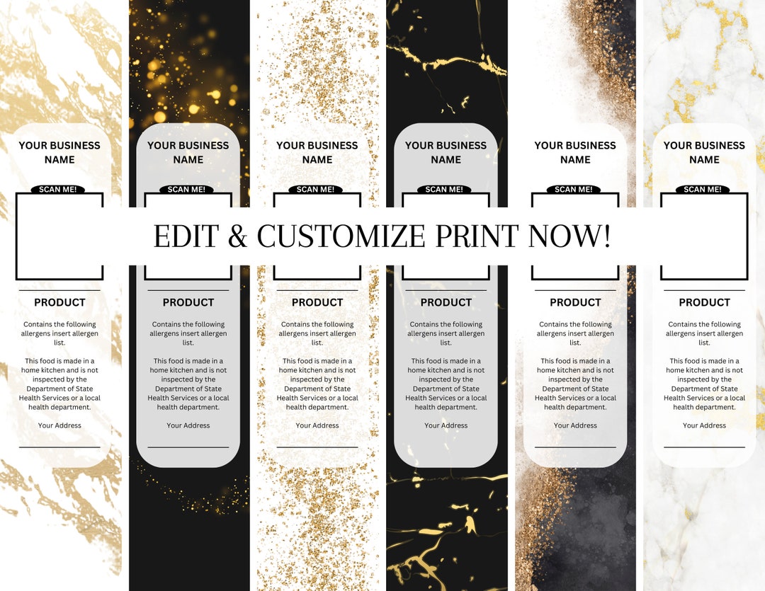 Holiday Packaging Label L Black & Gold Dessert Label L Cake Pan Dessert ...