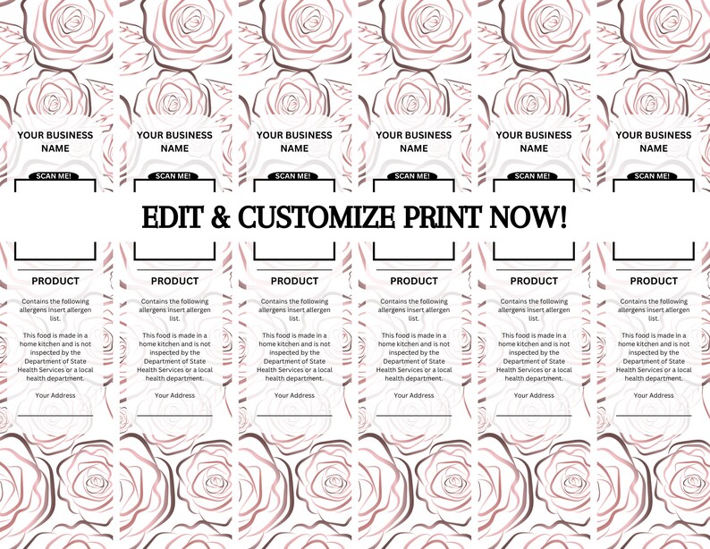 Flower Packaging Label Dessert Packaging Label L Cake Pan Dessert Label ...