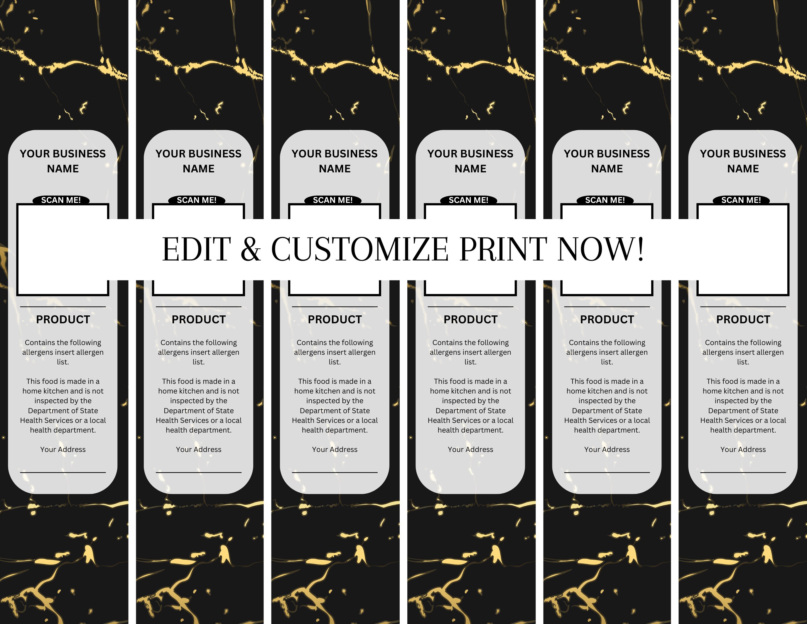 Holiday Packaging Label L Black & Gold Dessert Label L Cake Pan Dessert ...